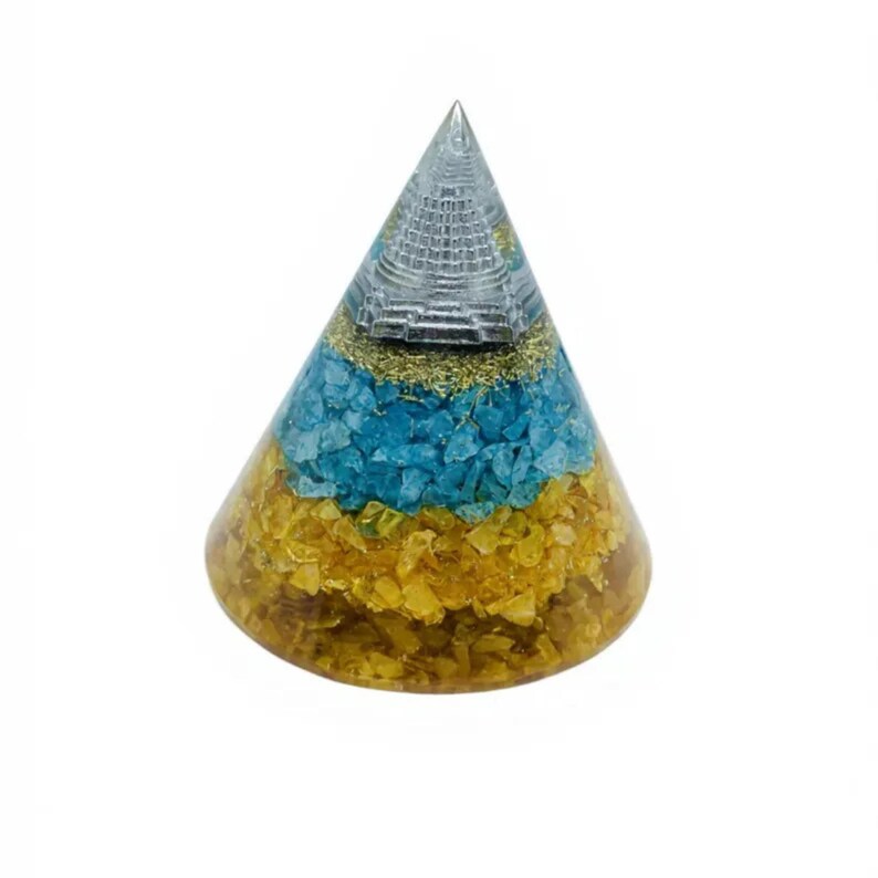 Buy Handmade Orgonite Cone Pyramid Citrine Apatite Crystal Abundance ...