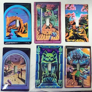 Blacklight Light Switch Cover UV Trippy Psychedelic Cool Surreal Pot ...