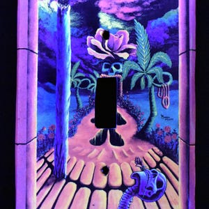 Blacklight Light Switch Cover UV Trippy Psychedelic Cool Surreal Pot ...