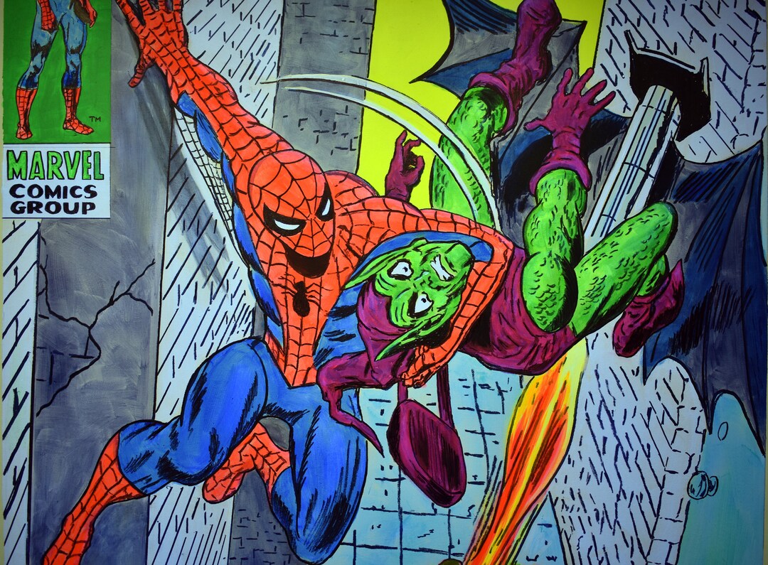 Spider-man Marvel Comics, Amazing Spiderman Cover Original OOAK Unique ...