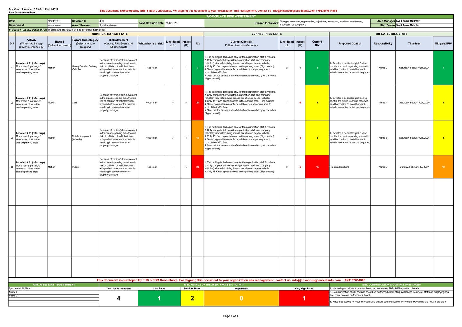 Hazard Identification & Risk Assessment Template - Etsy UK