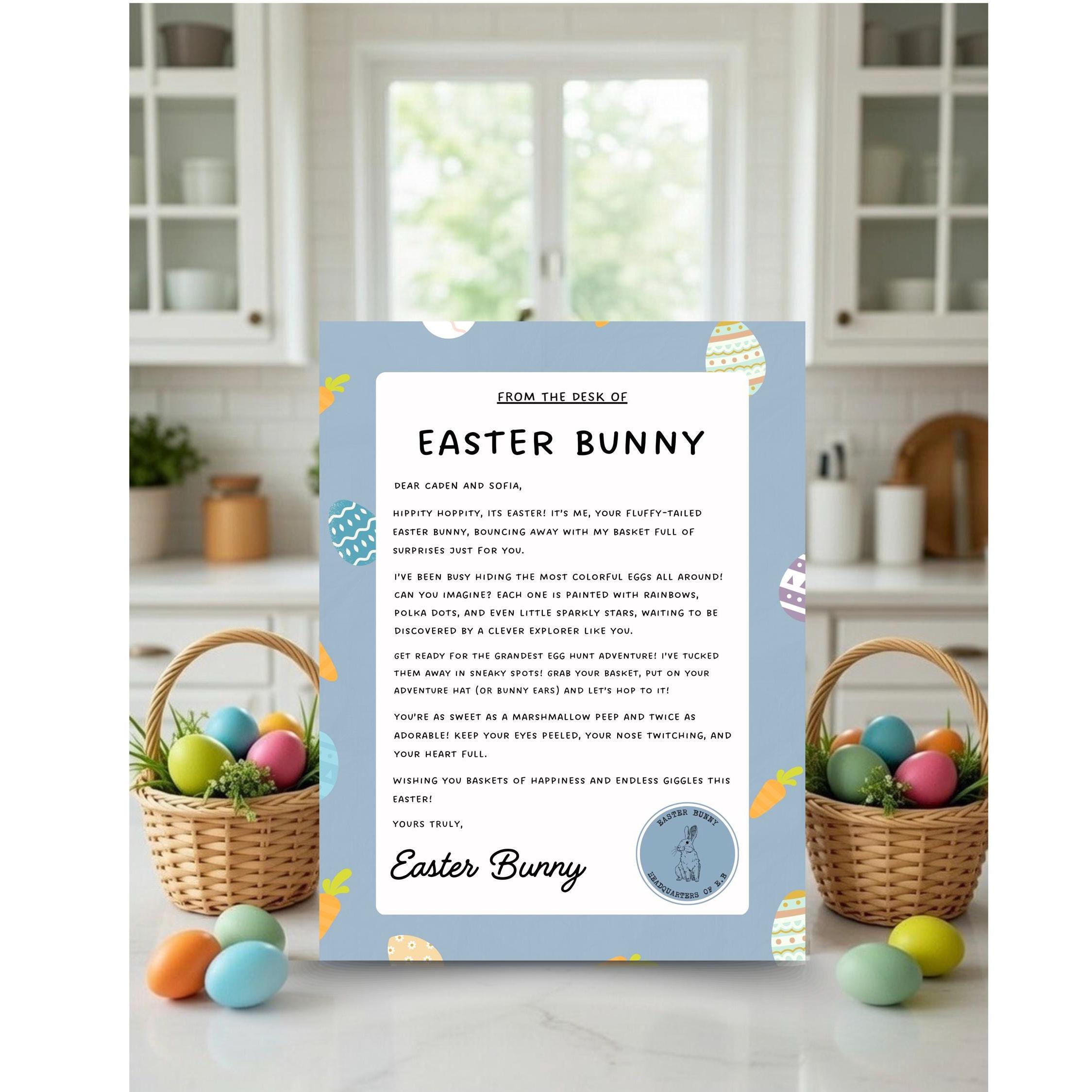 Easter Bunny Letter for Kids - Digital Printable Template to Celebrate ...