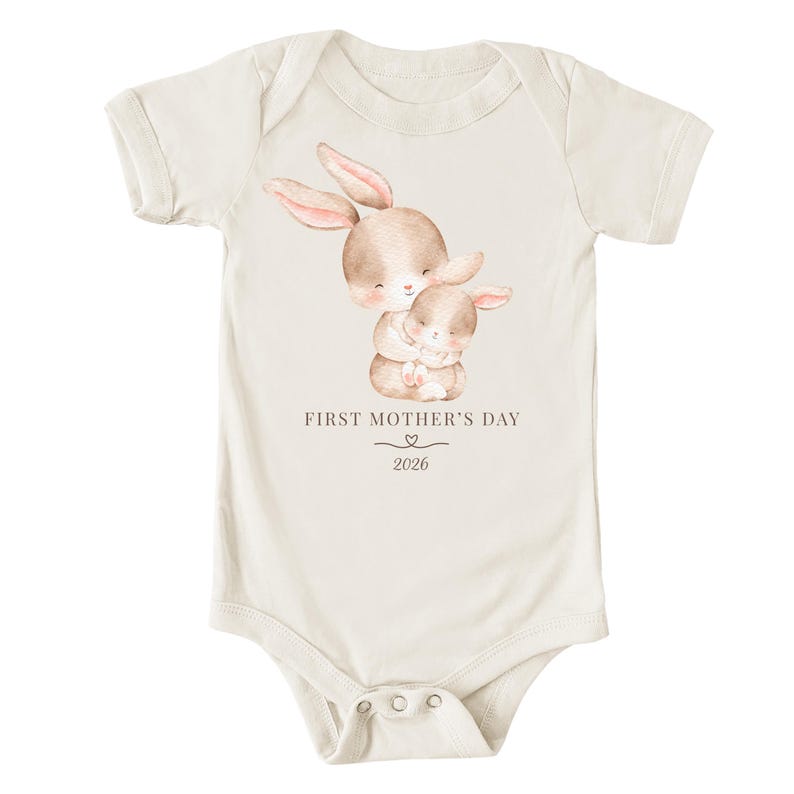 First Mothers Day Bunny Bodysuit 2026 | Watercolor Baby Outfit - Etsy