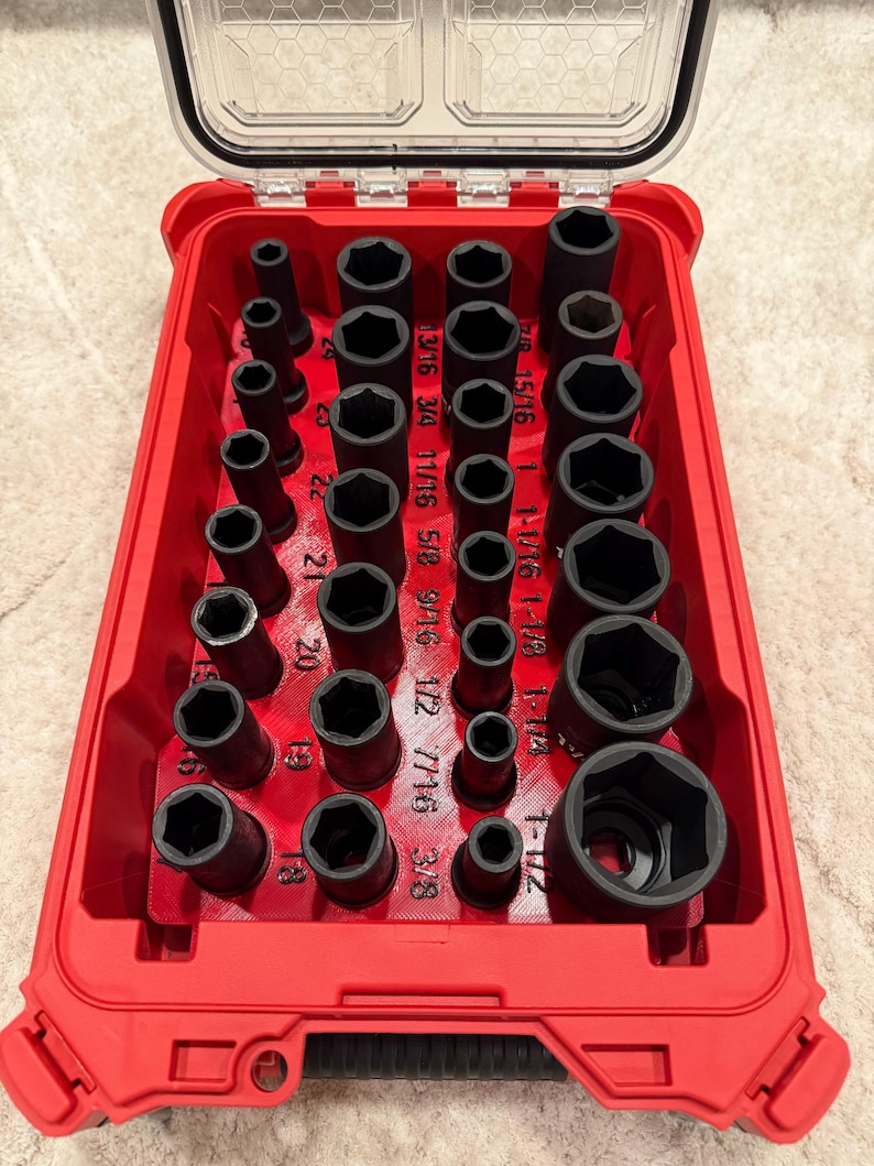 Milwaukee PACKOUT Insert 1/2 Drive Impact Socket Organizer Insert ...