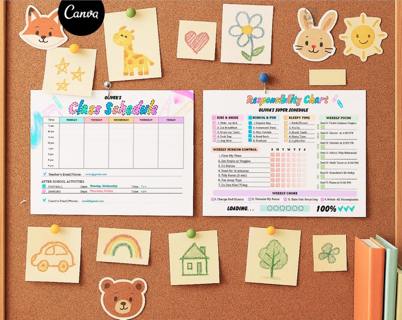 Editable Kids Student Bundle, Chore Chart, Reward System, ADHD Friendly ...