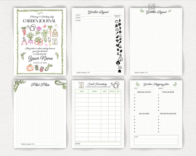 Garden Journal Printable & Editable Canva Template, Garden Planner 2026 ...
