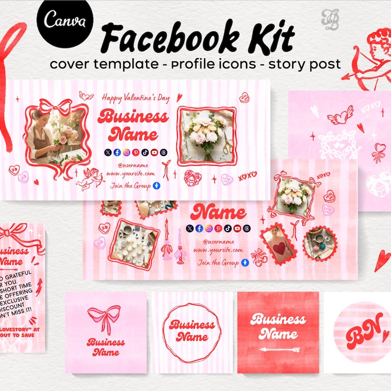 Valentine Facebook Covers - Etsy