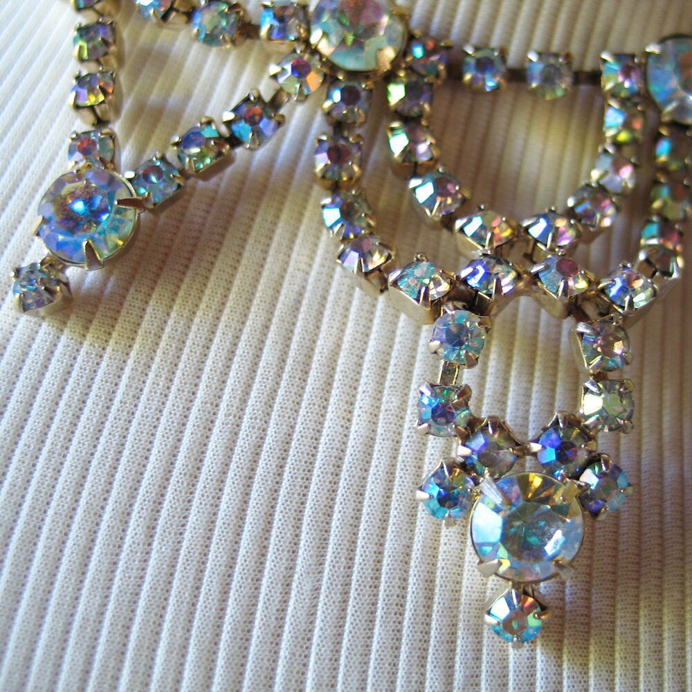 Vintage 1960s Sparkling Princess Aurora Borealis Rhinestone Necklace - Etsy
