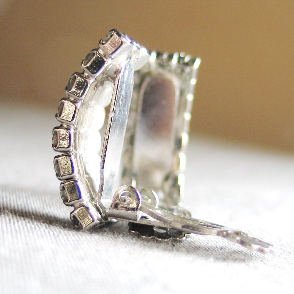 Vintage 1950s 1960s Curved Rectangular Rhinestone Cocktail - Etsy