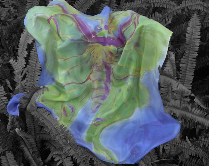 Luna Moth Handpainted Silk Scarf - Etsy