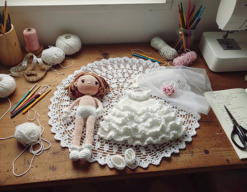 Farrah Bride Doll Crochet Pattern, Amigurumi Wedding Doll Tutorial, PDF ...