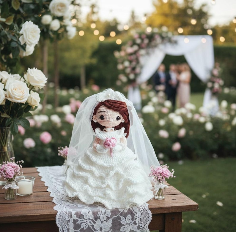 Farrah Bride Doll Crochet Pattern, Amigurumi Wedding Doll Tutorial, PDF ...