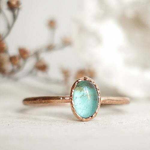 Moonstone Copper Ring / Natural Gemstone / Healing Stone Ring - Etsy
