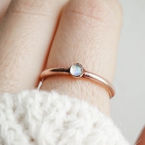 Moonstone Copper Ring / Natural Gemstone / Healing Stone Ring - Etsy