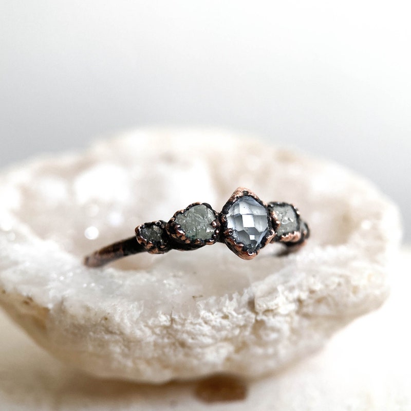 Rough Gemstone Ring - Etsy