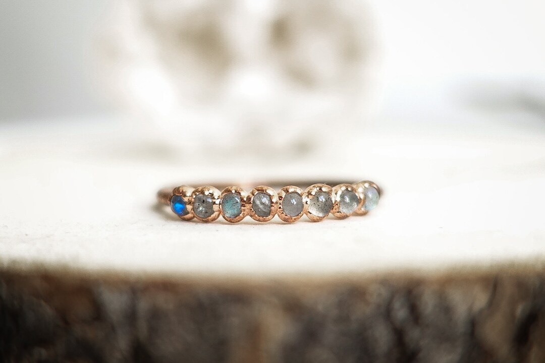 Multi Labradorit Kupfer Ring / Geschenk für Frauen / handgemachter Ring ...