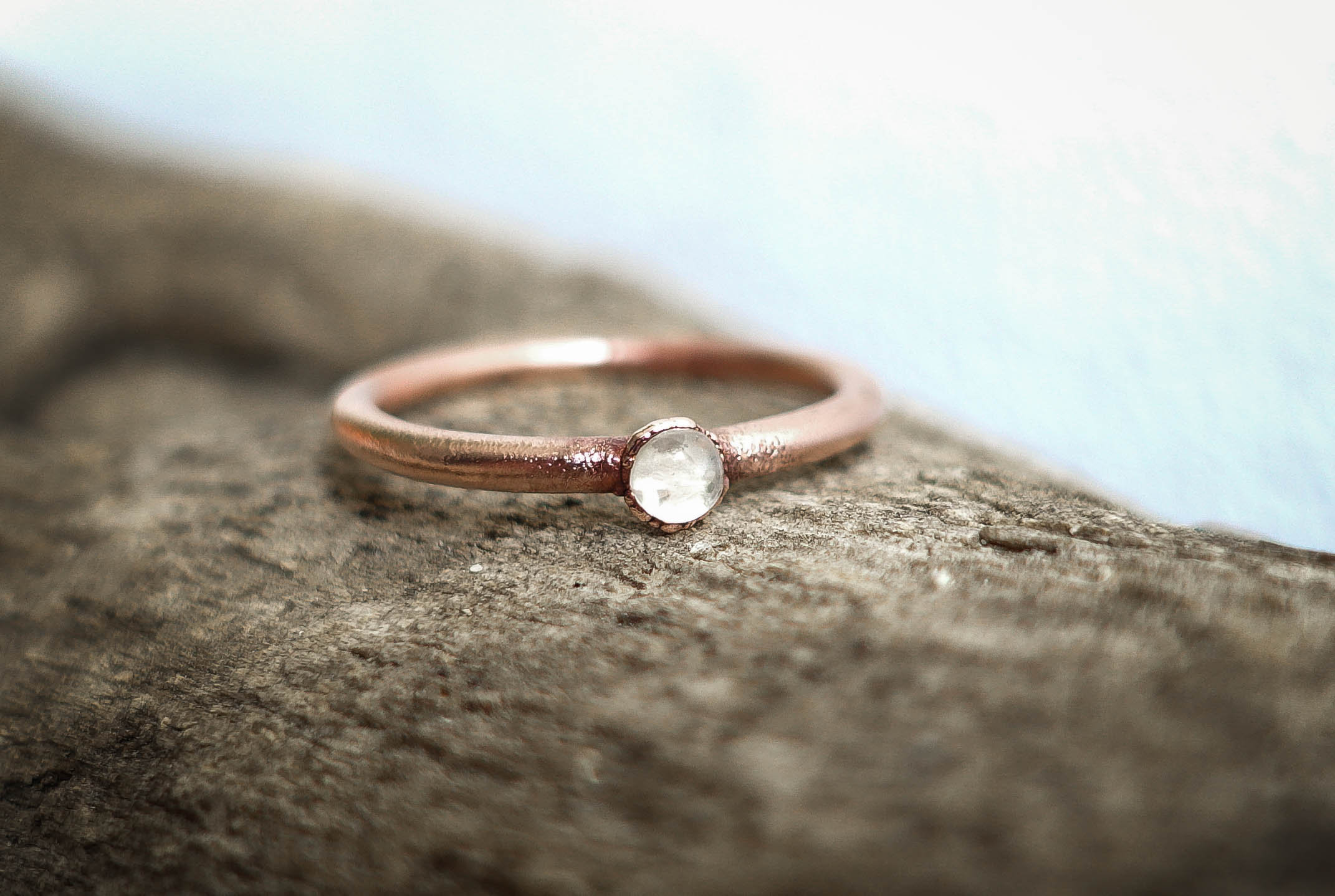 Moonstone Copper Ring / Natural Gemstone / Healing Stone Ring | Etsy