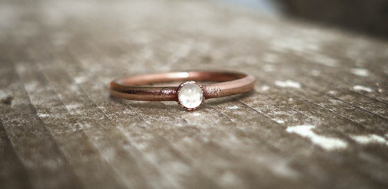 Moonstone Copper Ring / Natural Gemstone / Healing Stone Ring - Etsy