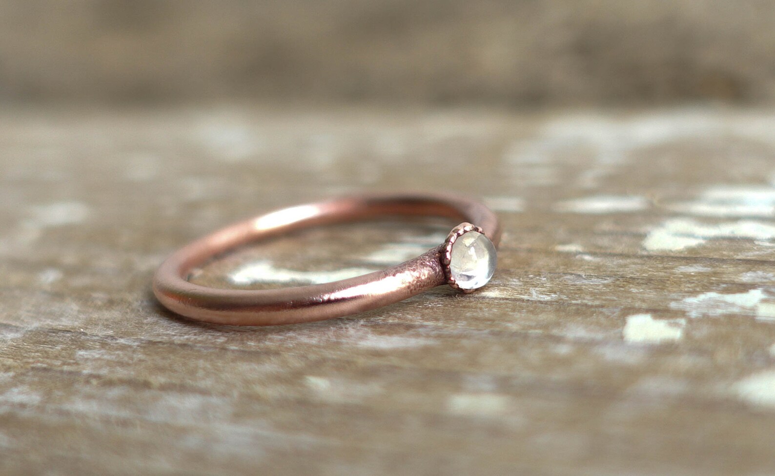 Moonstone Copper Ring / Natural Gemstone / Healing Stone Ring - Etsy