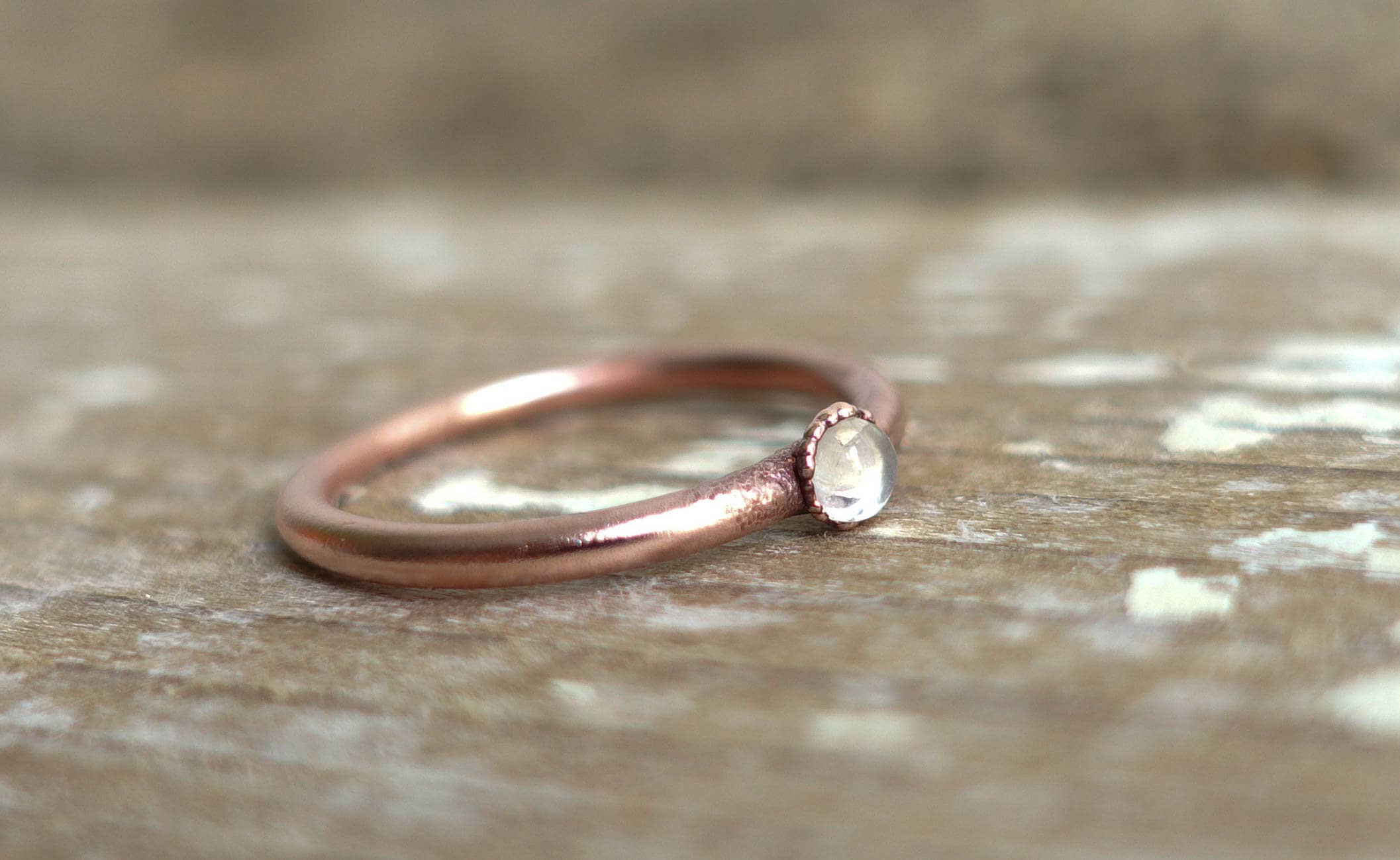 Moonstone Copper Ring / Natural Gemstone / Healing Stone Ring - Etsy