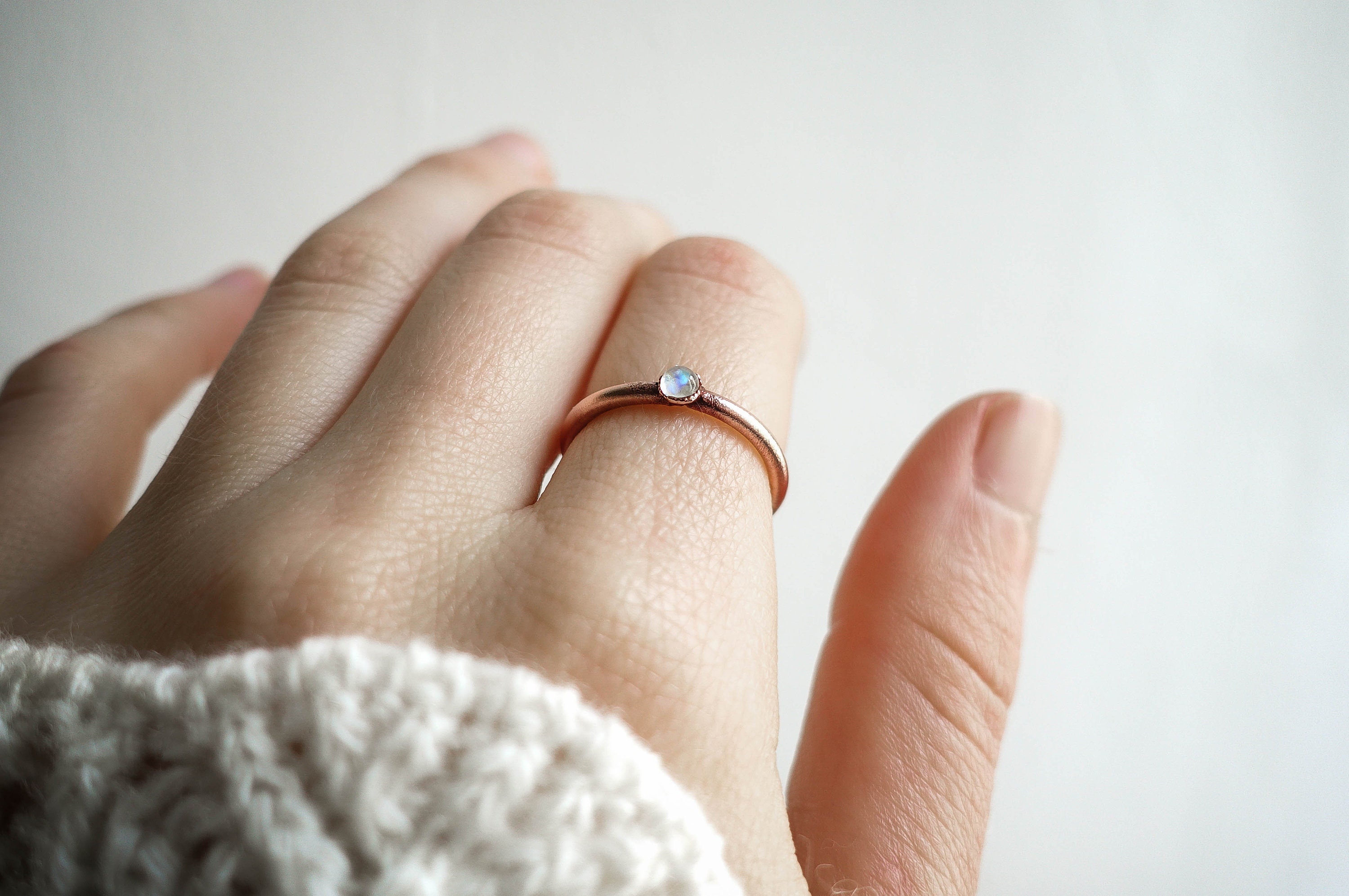 Moonstone Copper Ring / Natural Gemstone / Healing Stone Ring - Etsy