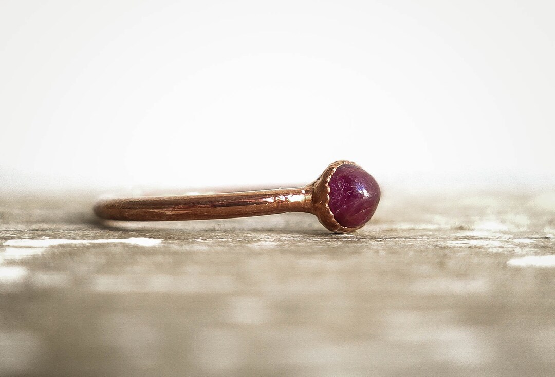 Ruby Copper Ring / Natural Gemstone / Unique Handmade Piece / Festival ...