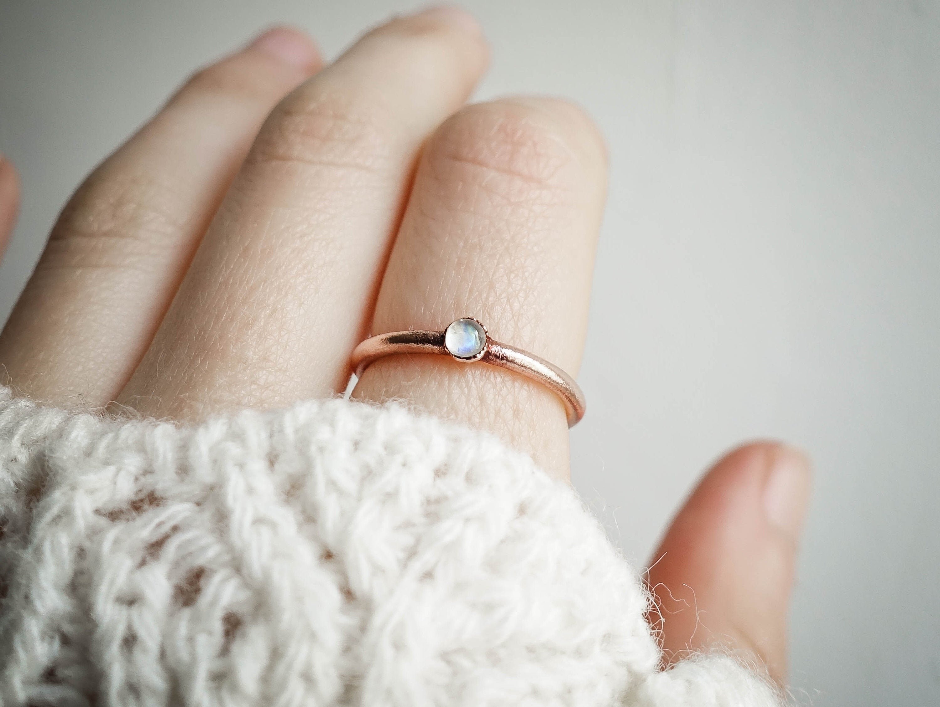 Moonstone Copper Ring / Natural Gemstone / Healing Stone Ring - Etsy