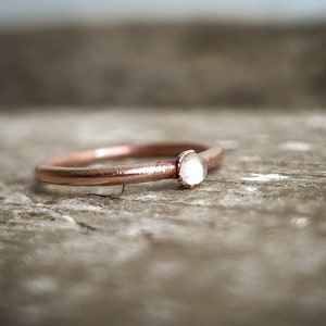 Moonstone Copper Ring / Natural Gemstone / Unique and Handmade - Etsy