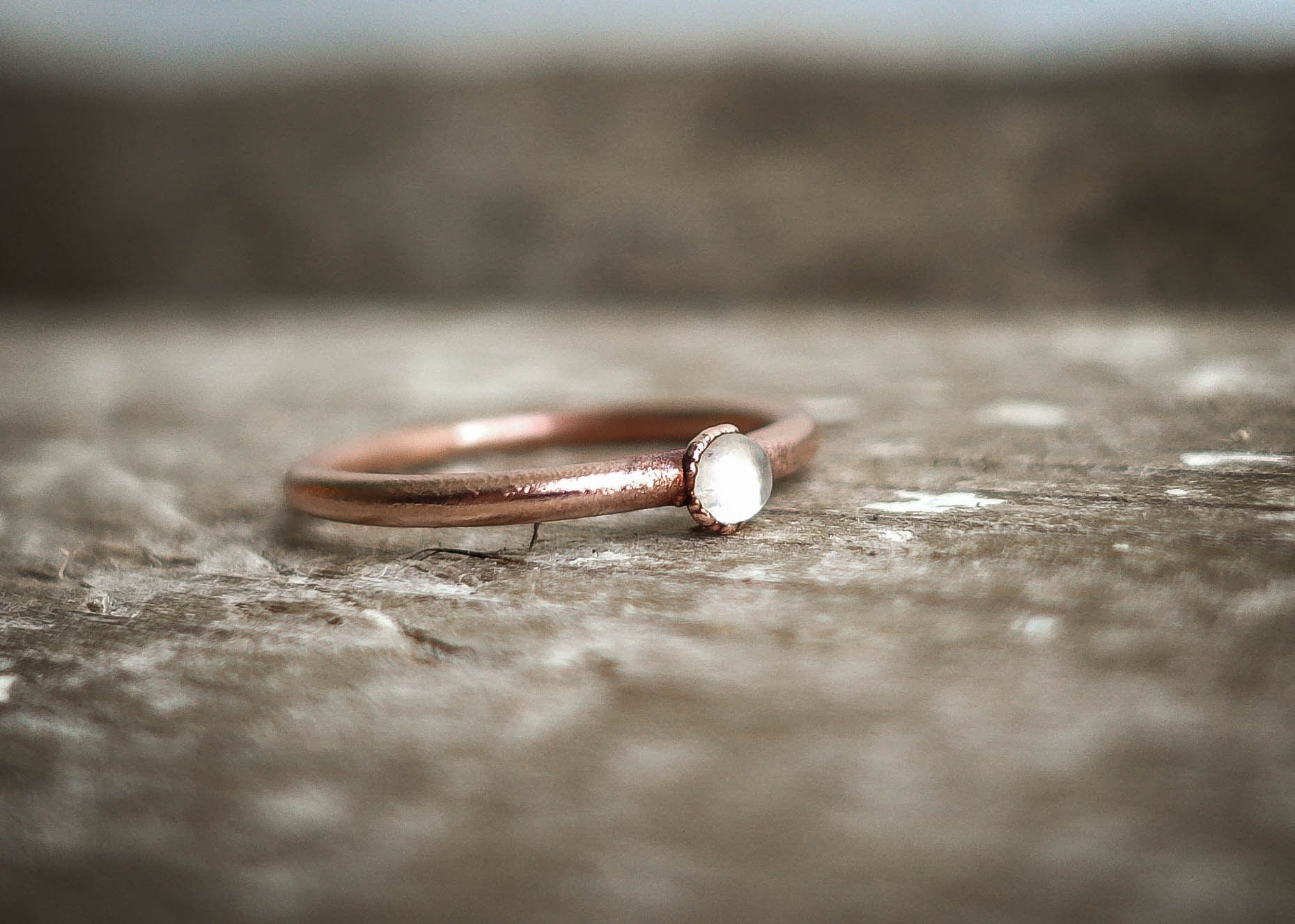 Moonstone Copper Ring / Natural Gemstone / Healing Stone Ring - Etsy