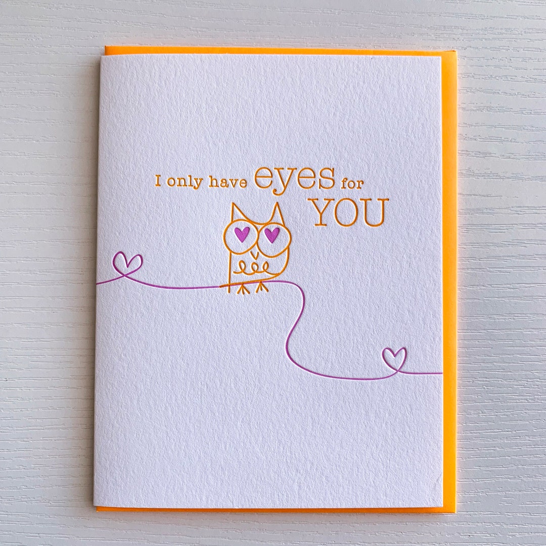 Valentine's Day Card I Only Have Eyes for You. Card for - Etsy