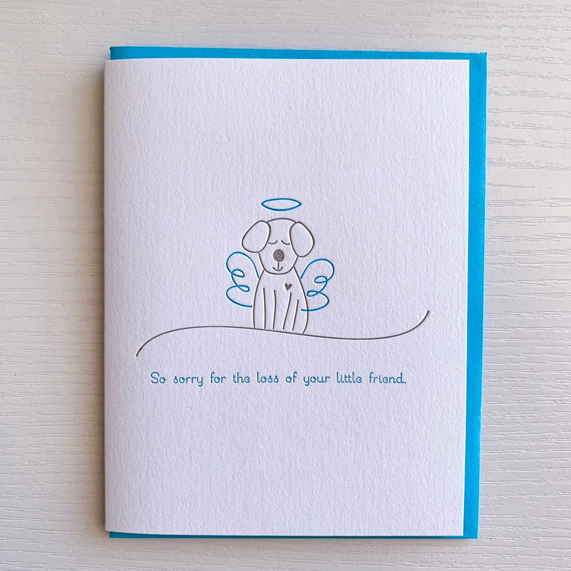 Dog Sympathy Card - Dog Condolence Card - Letterpress Pet Sympathy Card ...