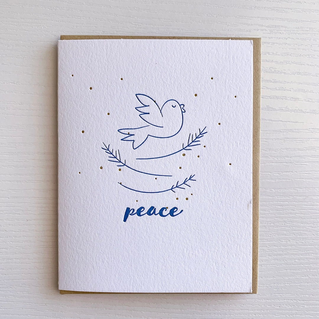 Holiday Cards - Peace Holiday Cards - Letterpress Holiday Cards - Dove ...