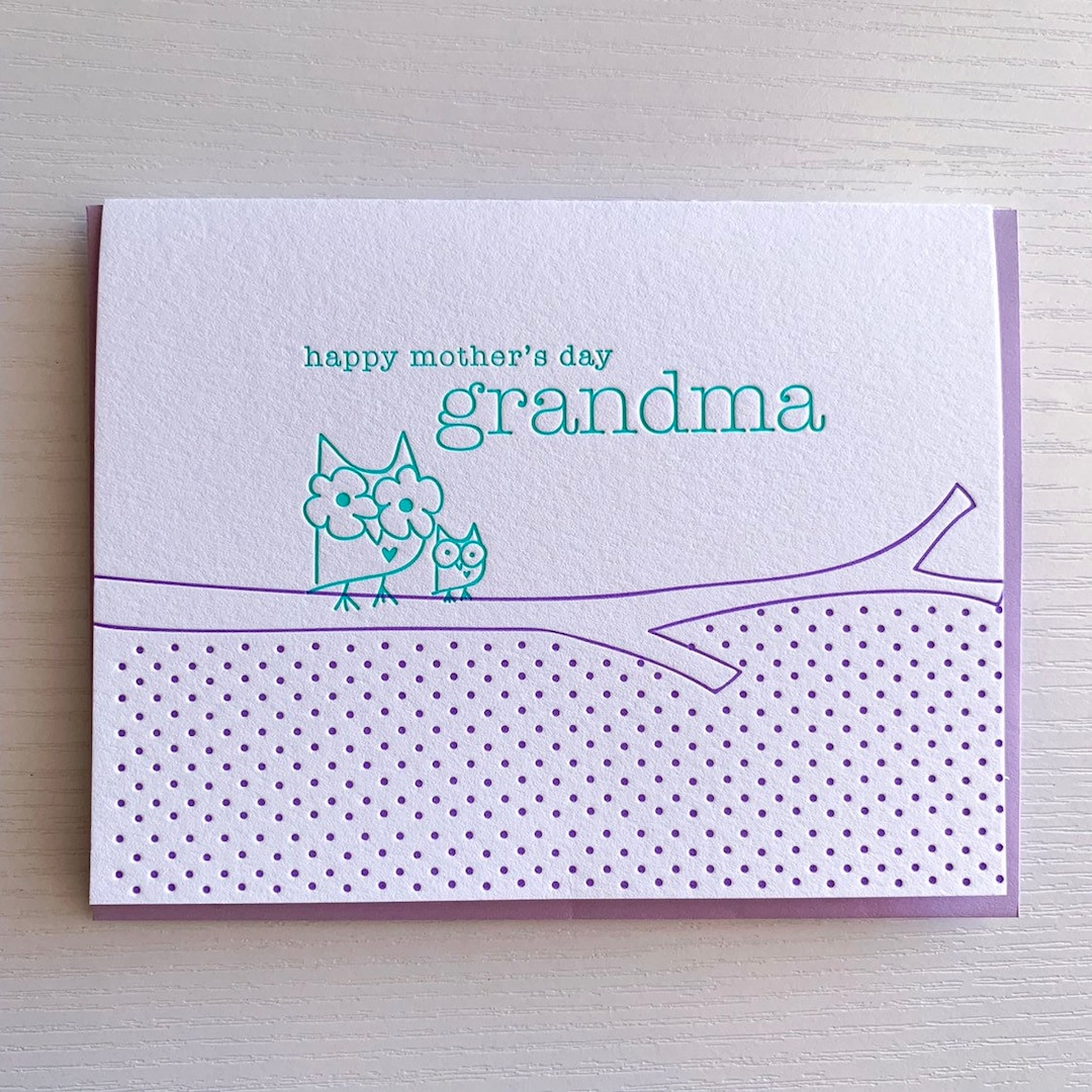Mother's Day for Grandma Card - Letterpress Mother's Day Card for ...