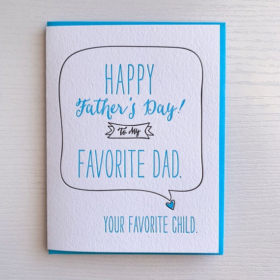 Father's Day Card. Favorite Dad Father's Day Card. | Etsy