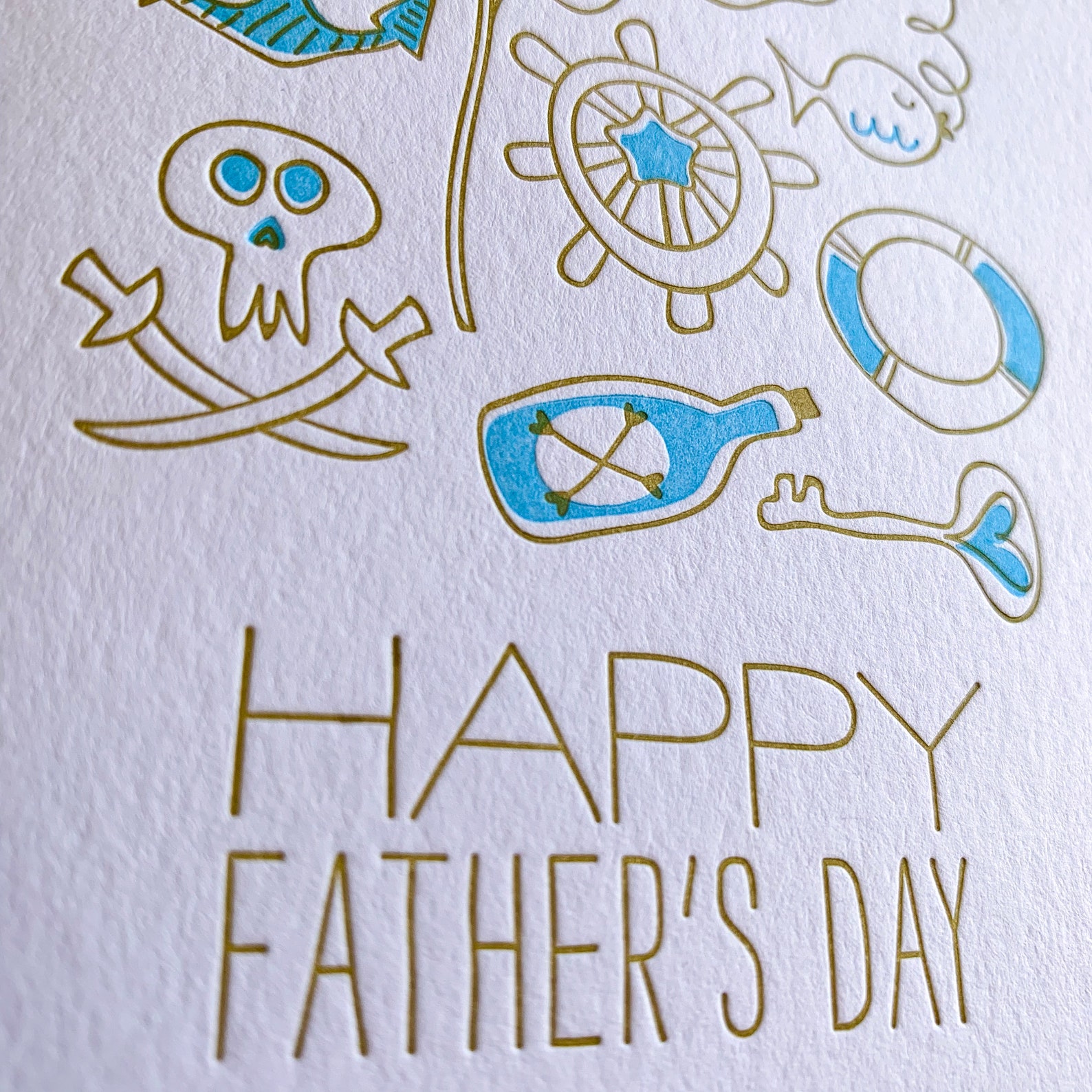 Father's Day Card With Nautical Theme, Letterpress Fathers Day Card for ...