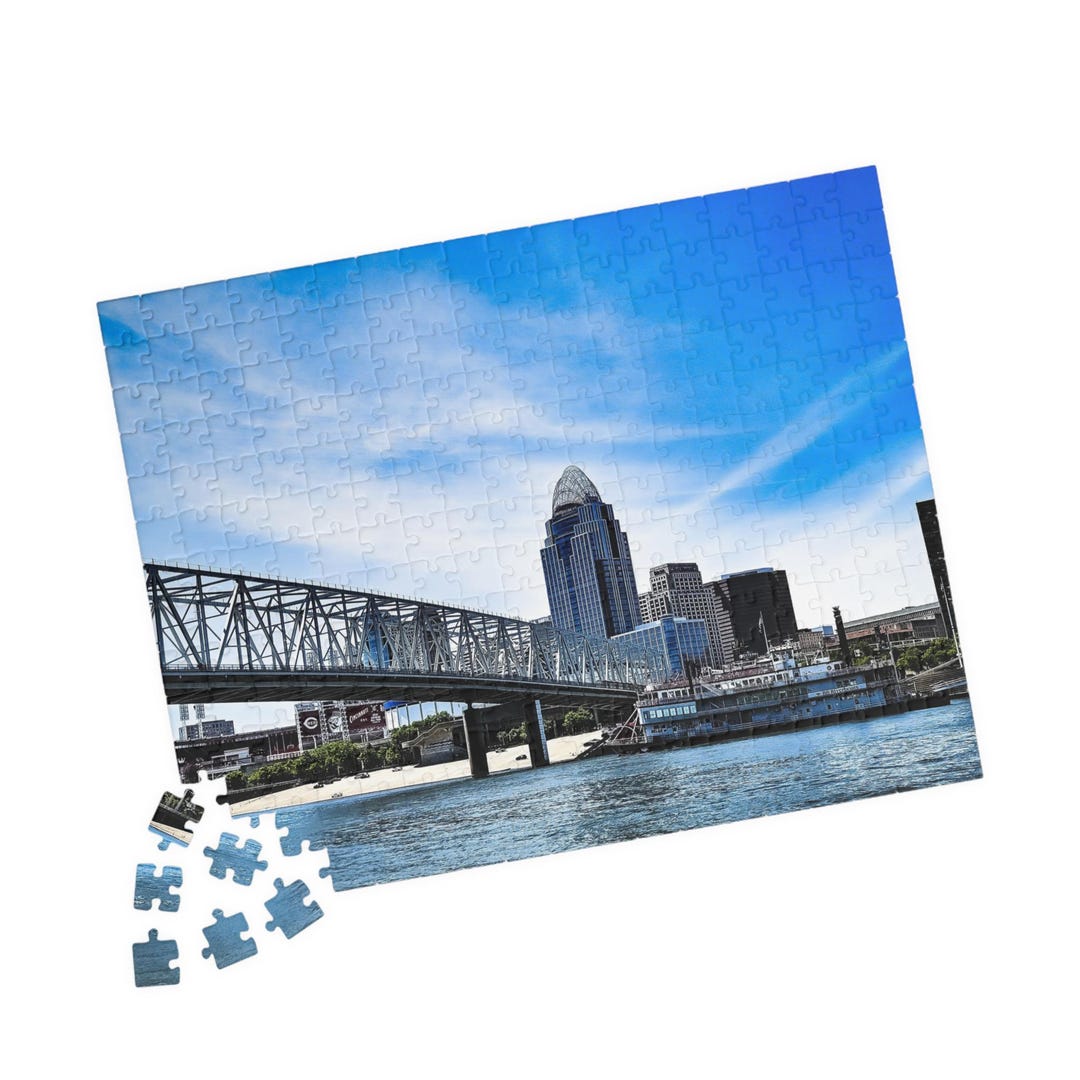 Cincinnati Skyline Puzzle | Ohio River Bridge Cityscape Jigsaw - Etsy