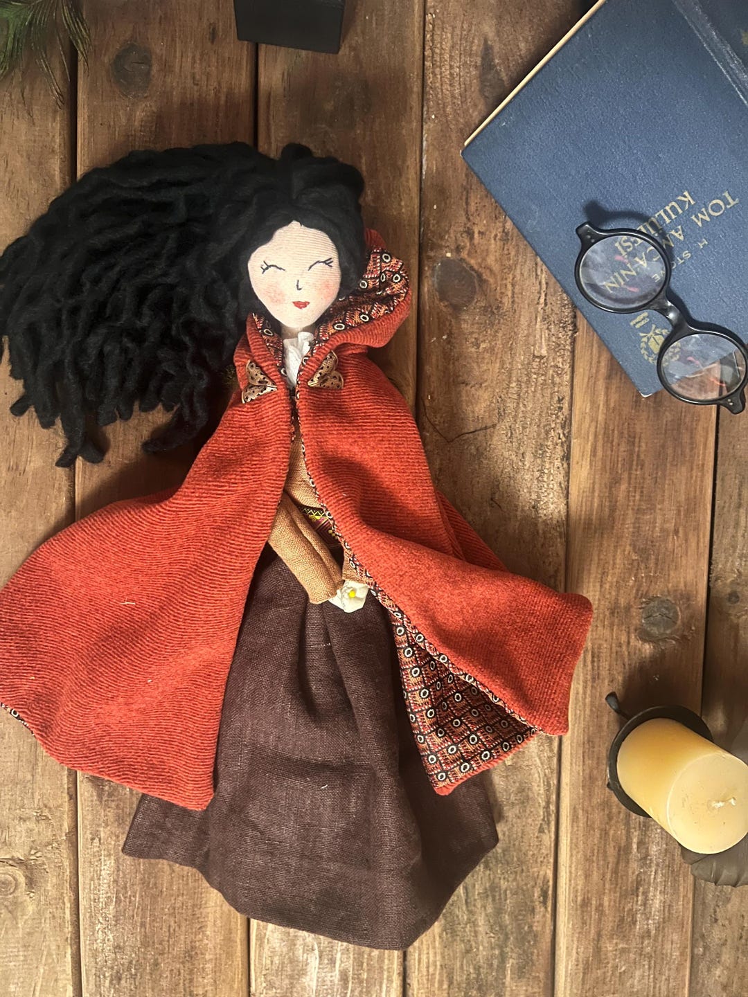 Sally, Handmade Cloth Rag Doll With Cloak, 15 Inch - Etsy