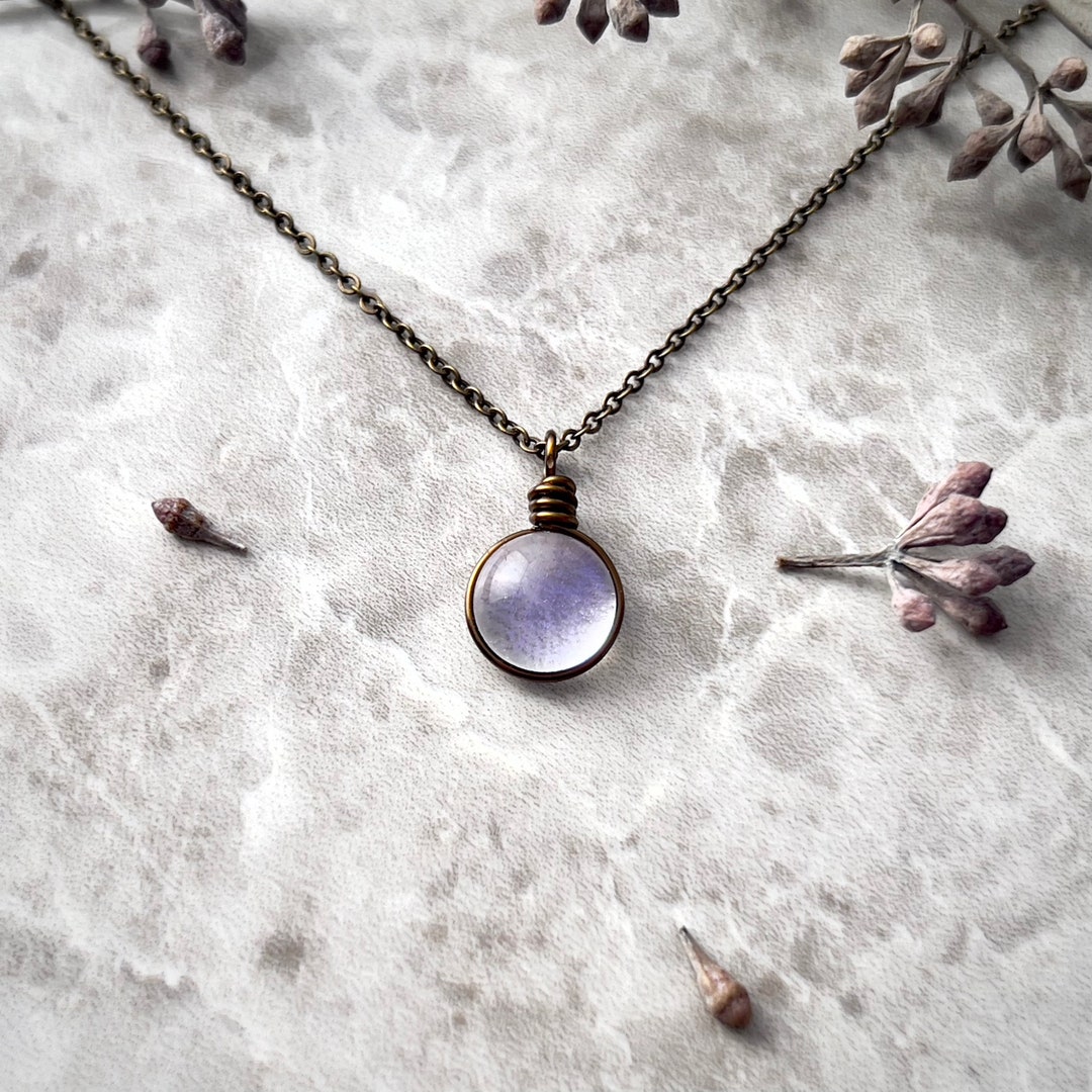 Light Purple Raindrop Necklace: Vintage Style Earthy Boho Jewelry ...