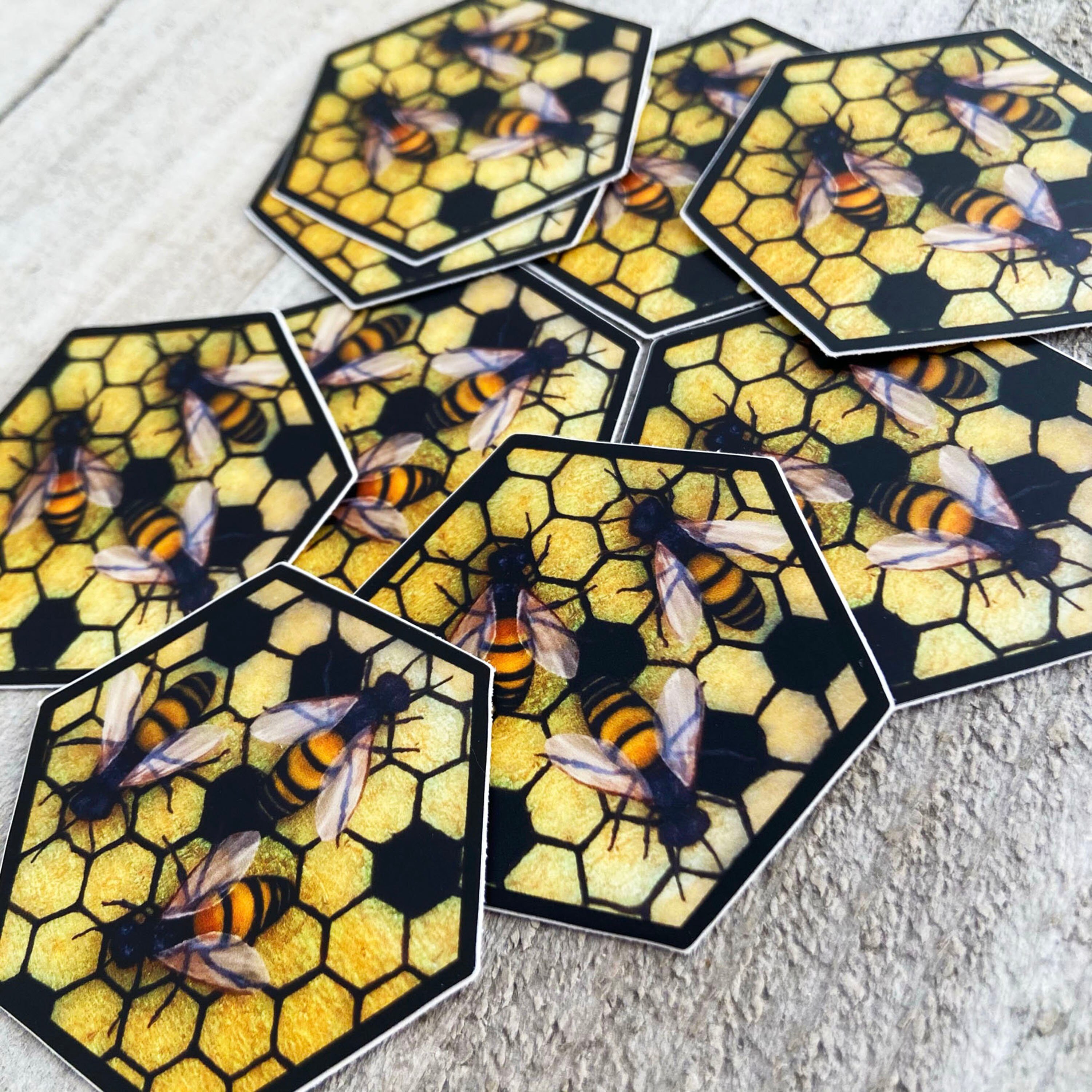 Honey Bee Sticker Honey Comb Hex Sticker Laptop Decal Art | Etsy