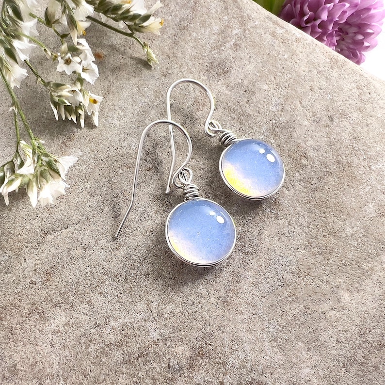 Opaline Handmade Glass Earrings: Sterling Silver Boho Hippie Jewelry - Etsy
