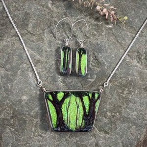 Enchanted Forest Statement Necklace: Dichroic Glass Wearable Art, Hand ...