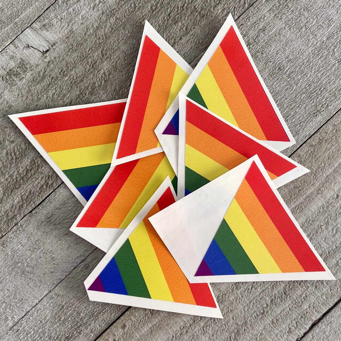 Rainbow Pride Flag Triangle Vinyl Decal Sticker 2x2 LGBTQ | Etsy