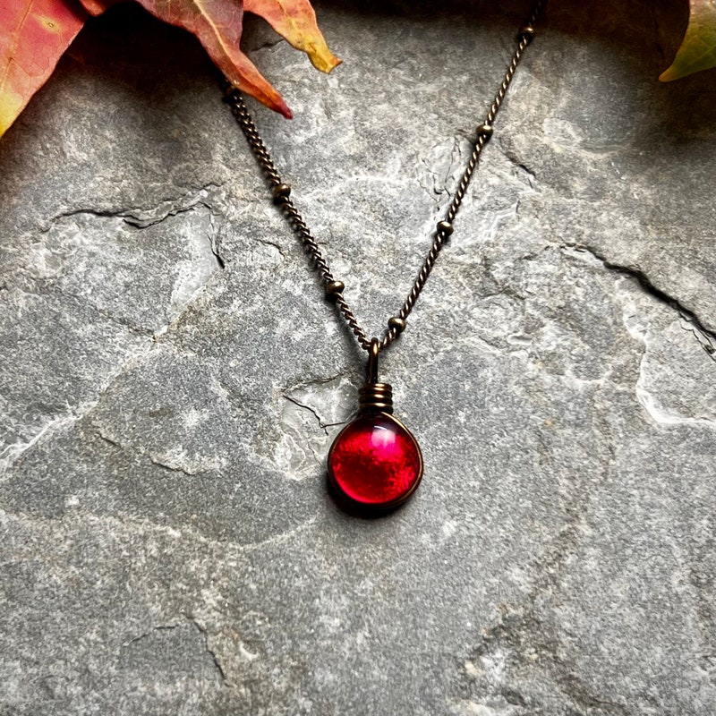 Red Necklace - Etsy