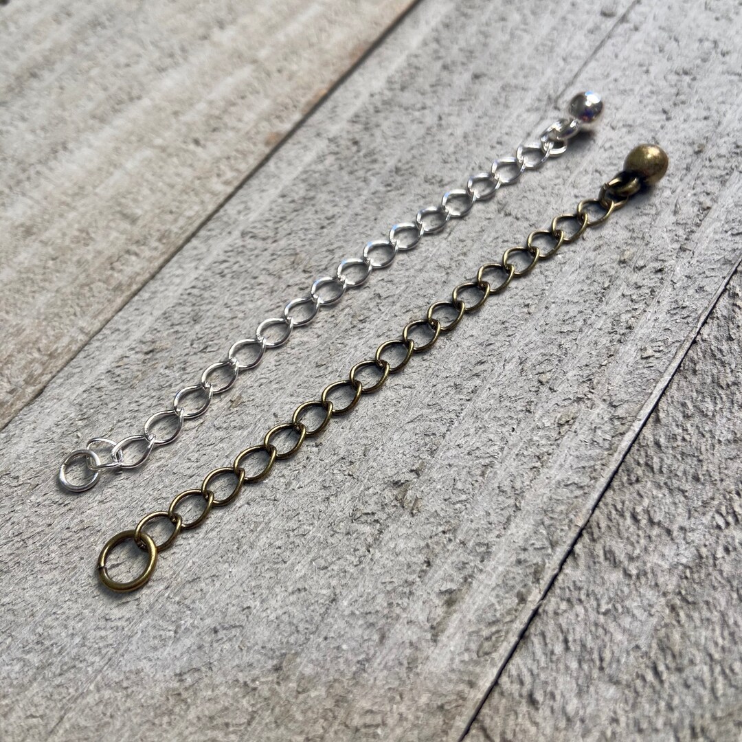 3 Inch Chain Extender: Antiqued Brass or Silver-plated Necklace ...