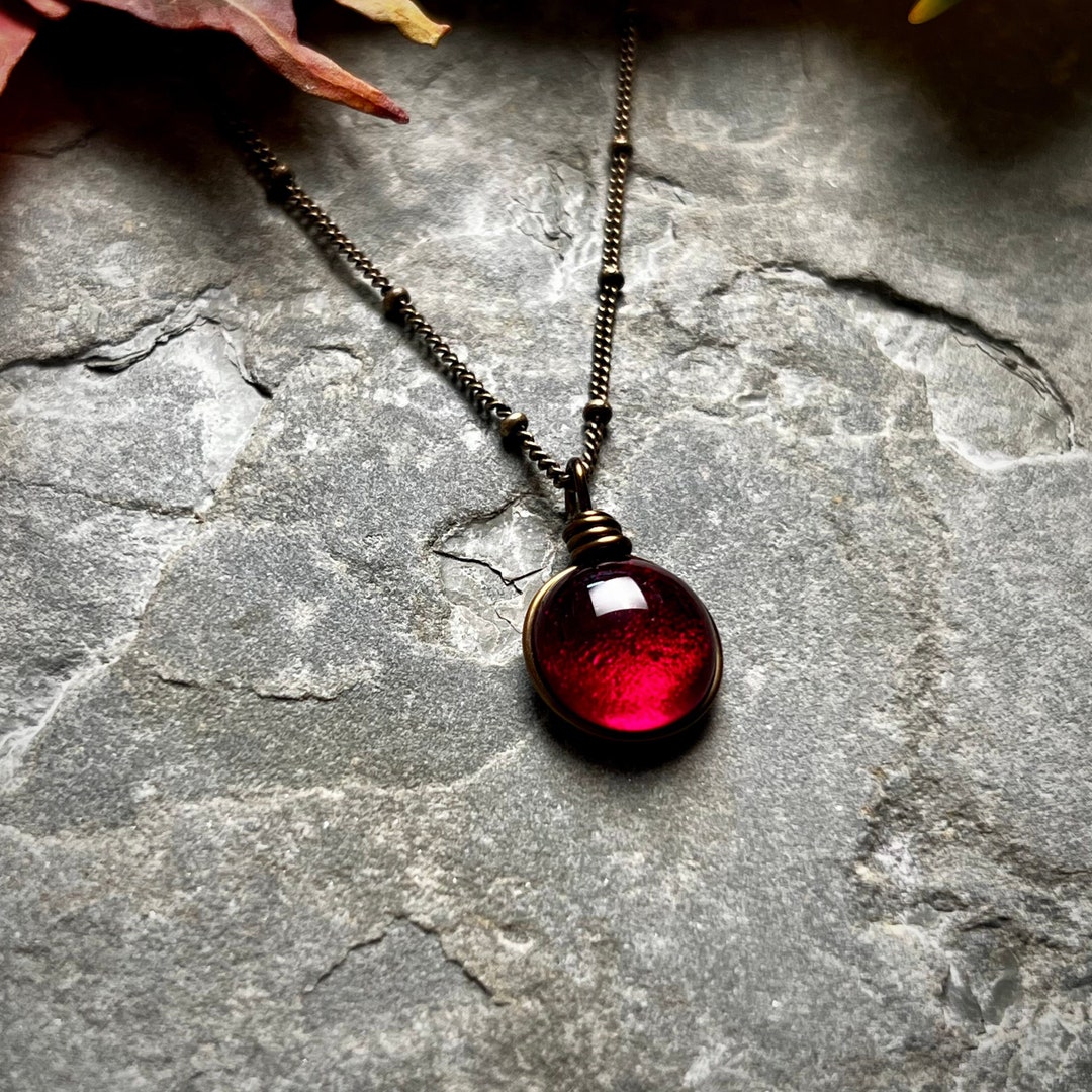 Blood Red Gothic Necklace, Gothic Romance Dark Red Necklace, Vampire ...