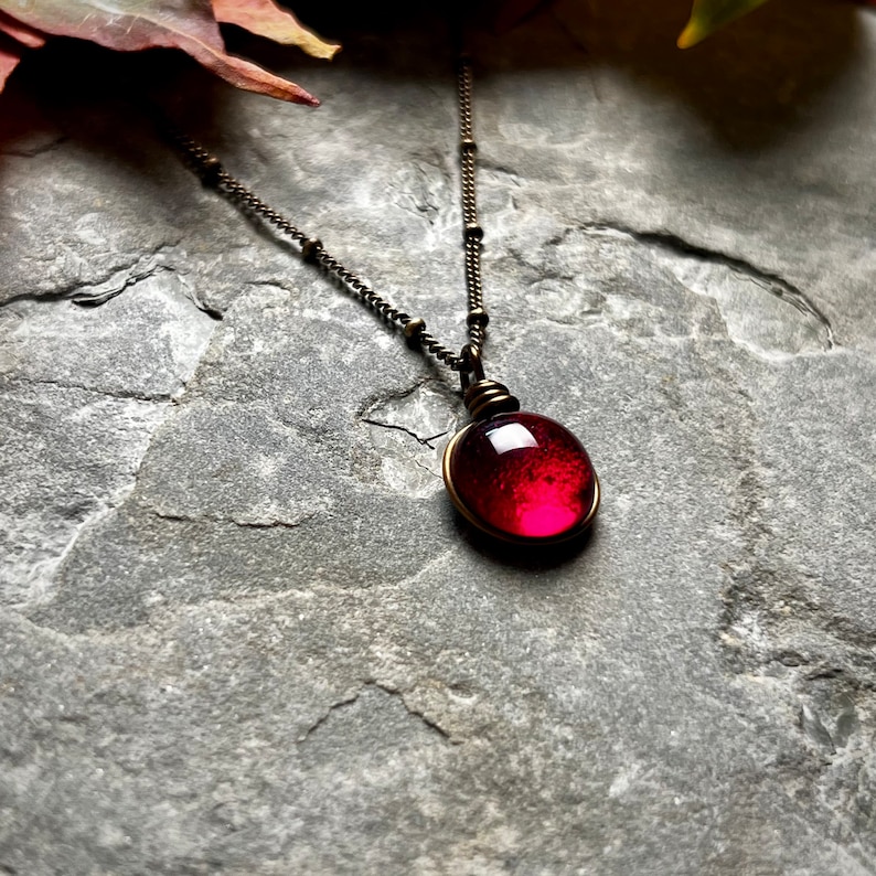 Blood Red Gothic Necklace Gothic Romance Dark Red Necklace - Etsy