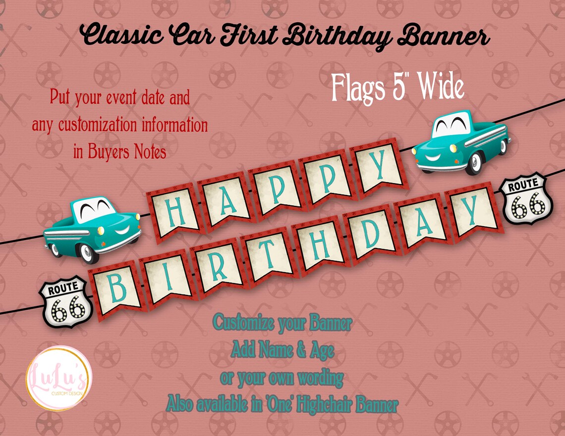 Classic Car First Birthday Party Classic Car 1st Birthday - Etsy