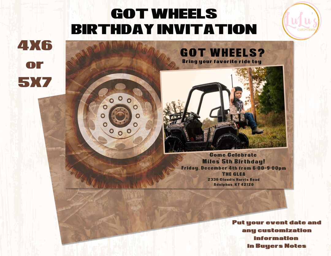 Polaris Ranger Birthday Party Invitation Hunting Camoflage - Etsy