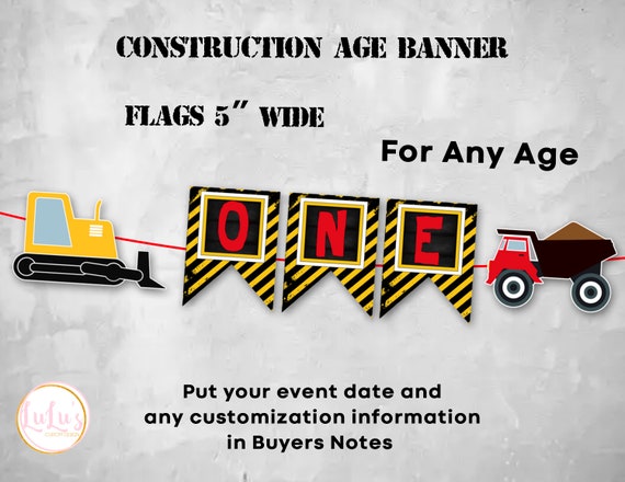 Construction Birthday Party Banner Dozer Birthday Banner | Etsy