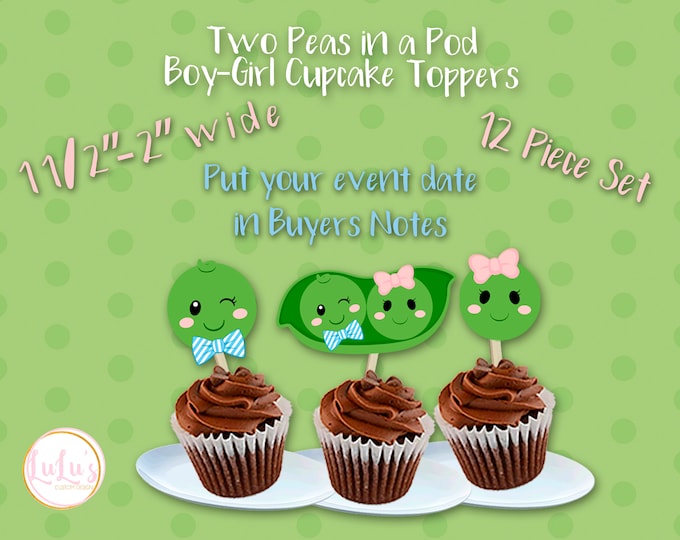 Two Peas in a Pod Cake Topper, Twins Cake Topper, Twins Baby Shower ...